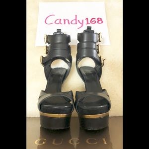 Gucci | Shoes | Gucci Triple Iman Platform Black Heels Size 385 | Poshmark